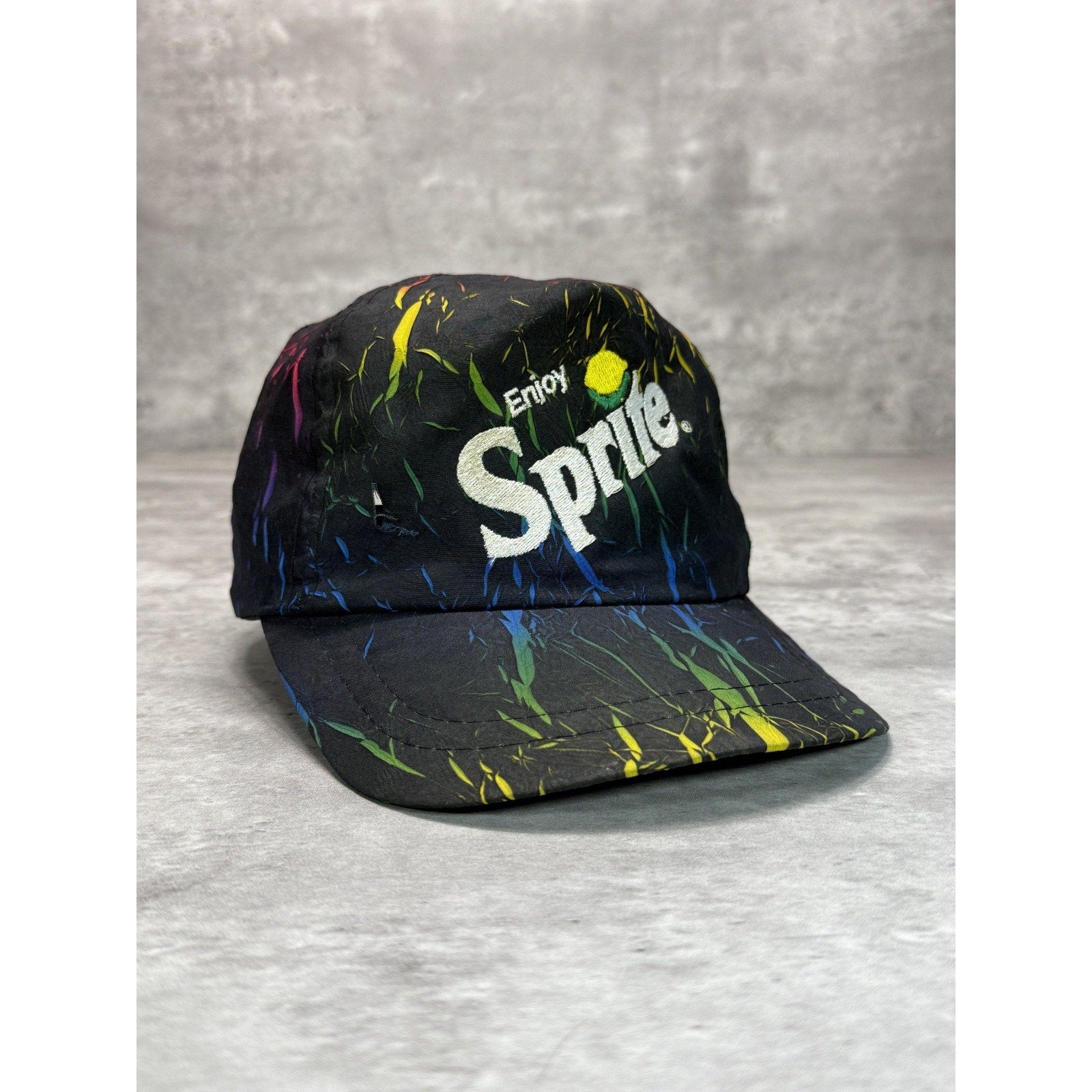 Vintage 90s Enjoy Sprite Embroidered Soda Promo Spellout Snapback Hat ...